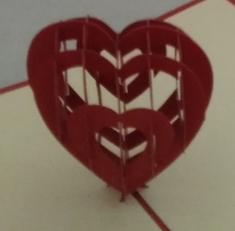Filigree Love Heart 3D Kirigami Pop-up Greeting Card - Etsy
