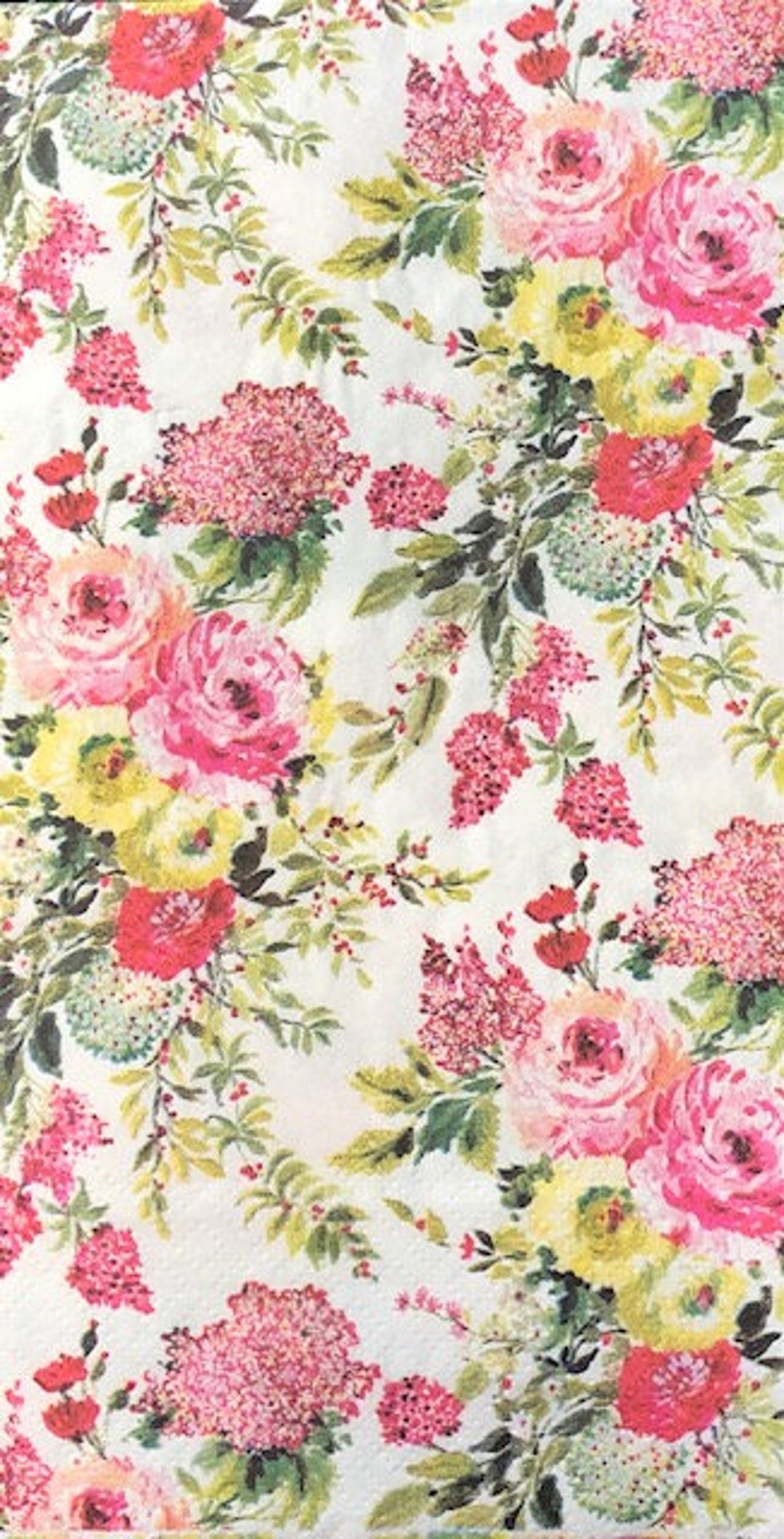 Decoupage Napkins - Set of 3 - Pink, Yellow, Roses, Lilacs, Shabby ...
