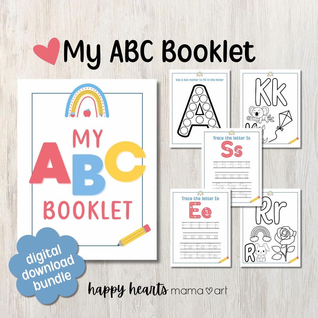 ABC Letter Tracing Booklet: Alphabet Practice Printable Worksheets (PDF ...