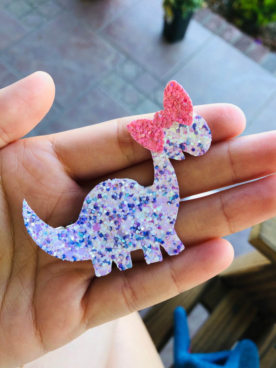 Dinosaur Hair Clips, Dinosaur Clip, Girly Dinosaur Clips, Glitter ...