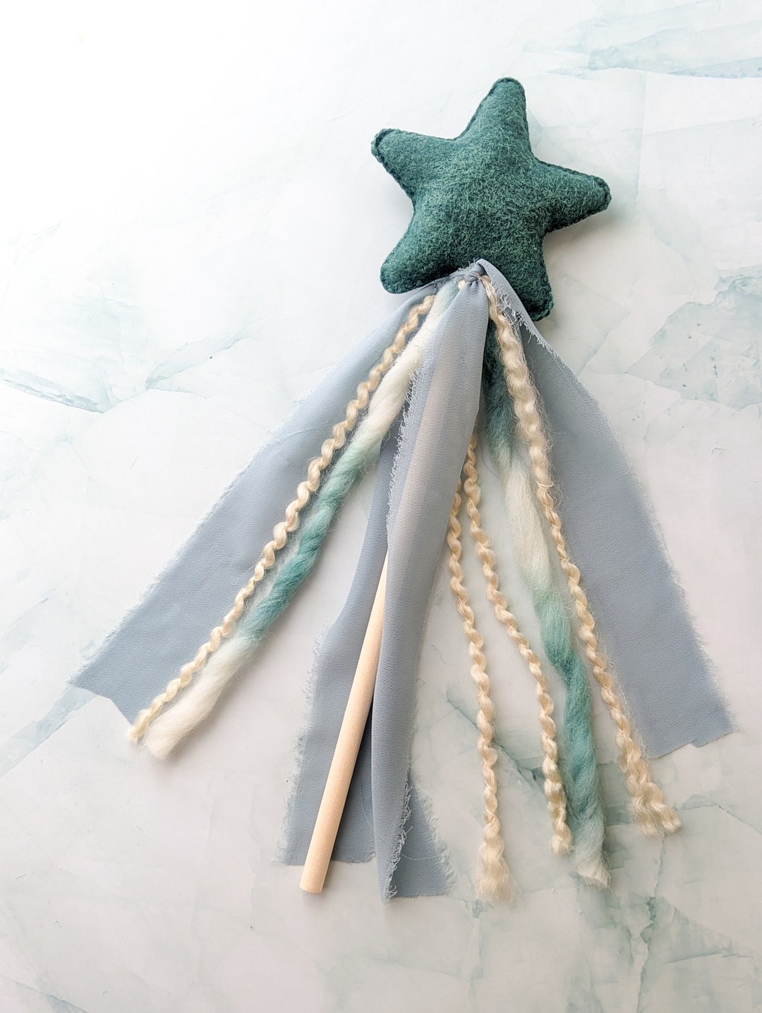 Felt Star Wand Wool Toy Magic Wand Dark Teal Green - Etsy