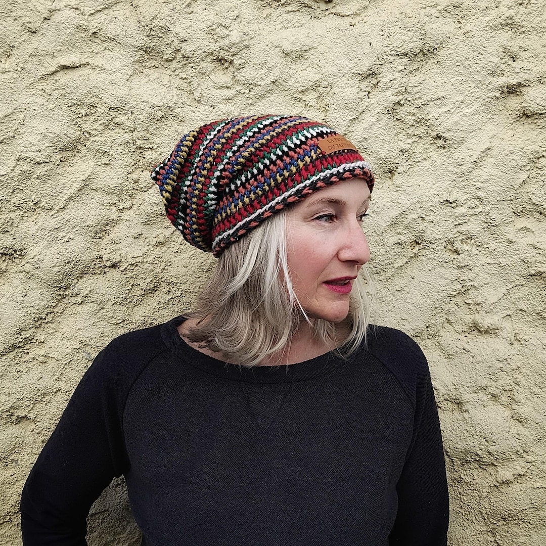 Hand-knitted Berber Sheep Wool Hat / Colorful Wool Hat / Stylish Winter ...