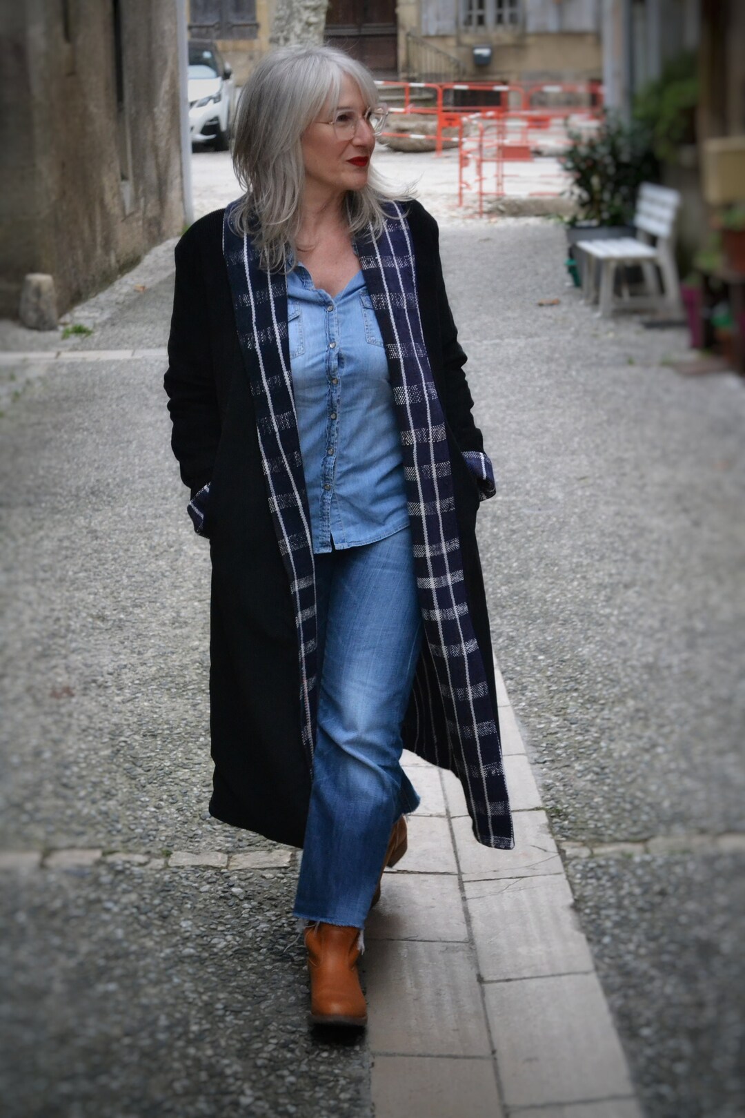 Reversible Coat Made From a Berber "haik" Blanket and Black Corduroy ...