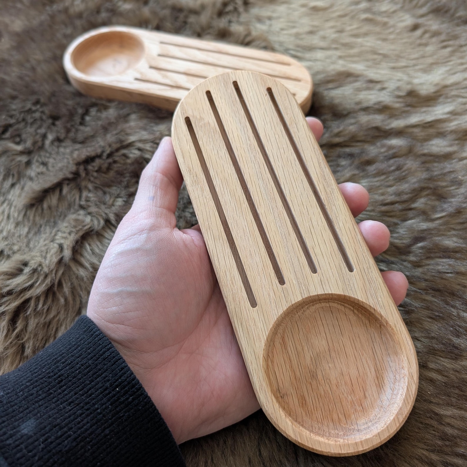 Oak - Rounded Small Board Game Component Tray & Playing Card Holder - Etsy