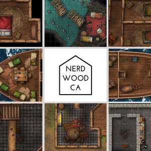 4K Digital Maps for Role Playing Games (tavern/sailboat/dungeon/mansion ...