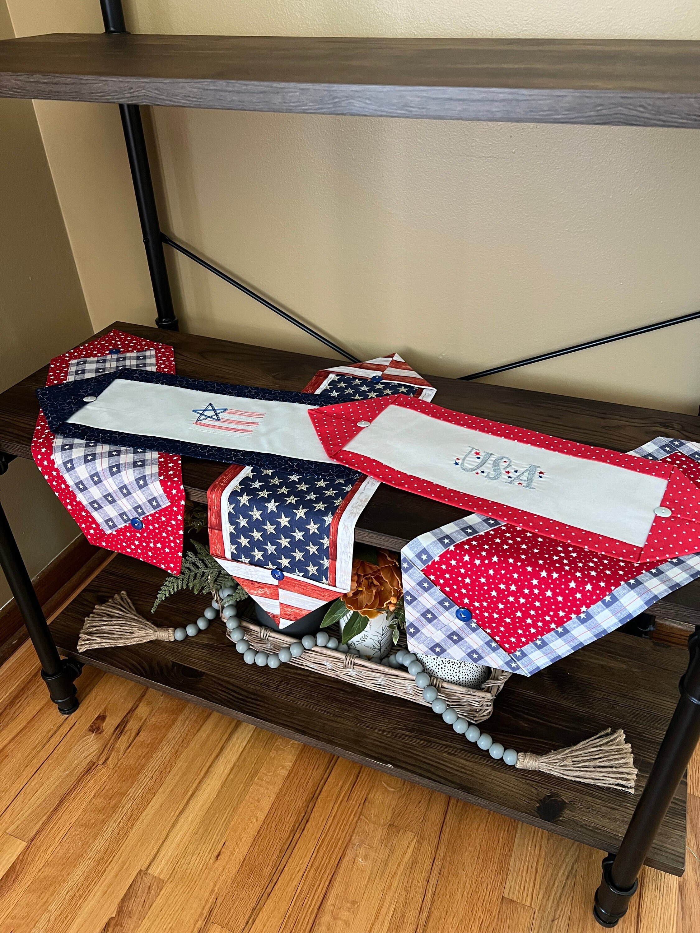 USA Mini Table Runner, America Table Runner, 4th Ofjuly, Memorial Day ...