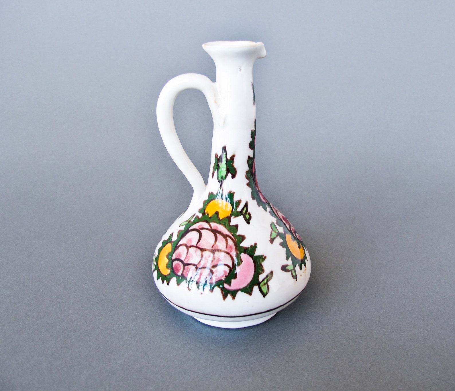 Small Hand Painted Olive Oil Pitcher Vintage Italian Spanish Ceramics ...
