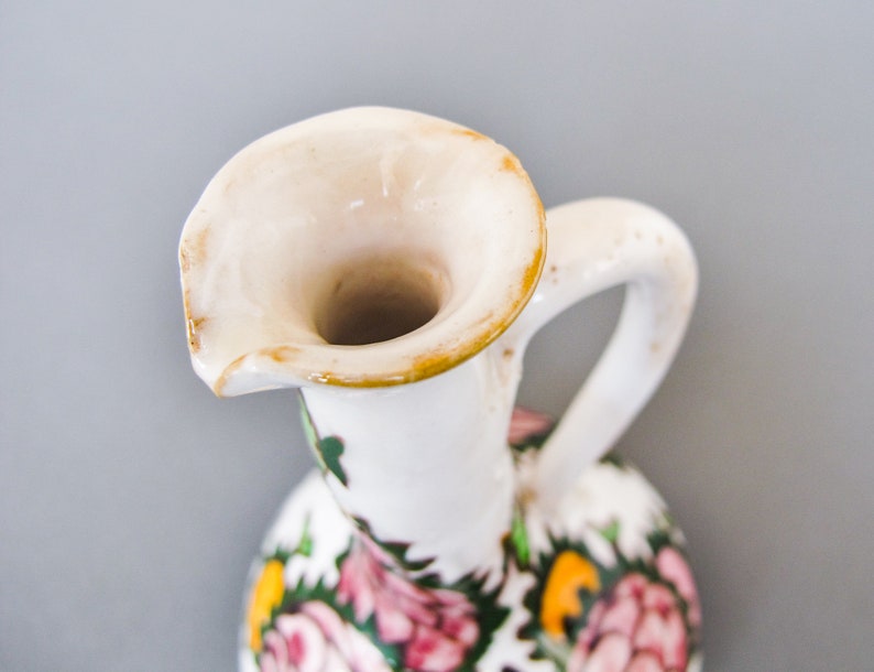Small Hand Painted Olive Oil Pitcher Vintage Italian Spanish Ceramics ...