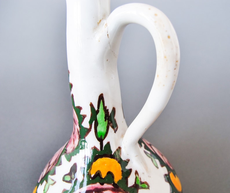 Small Hand Painted Olive Oil Pitcher Vintage Italian Spanish - Etsy