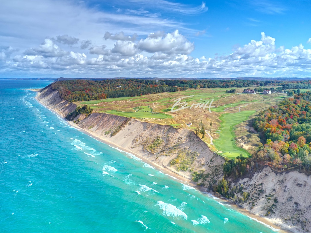 Arcadia Bluffs Golf Club Photo Print, Lake Michigan, Water Swirls ...