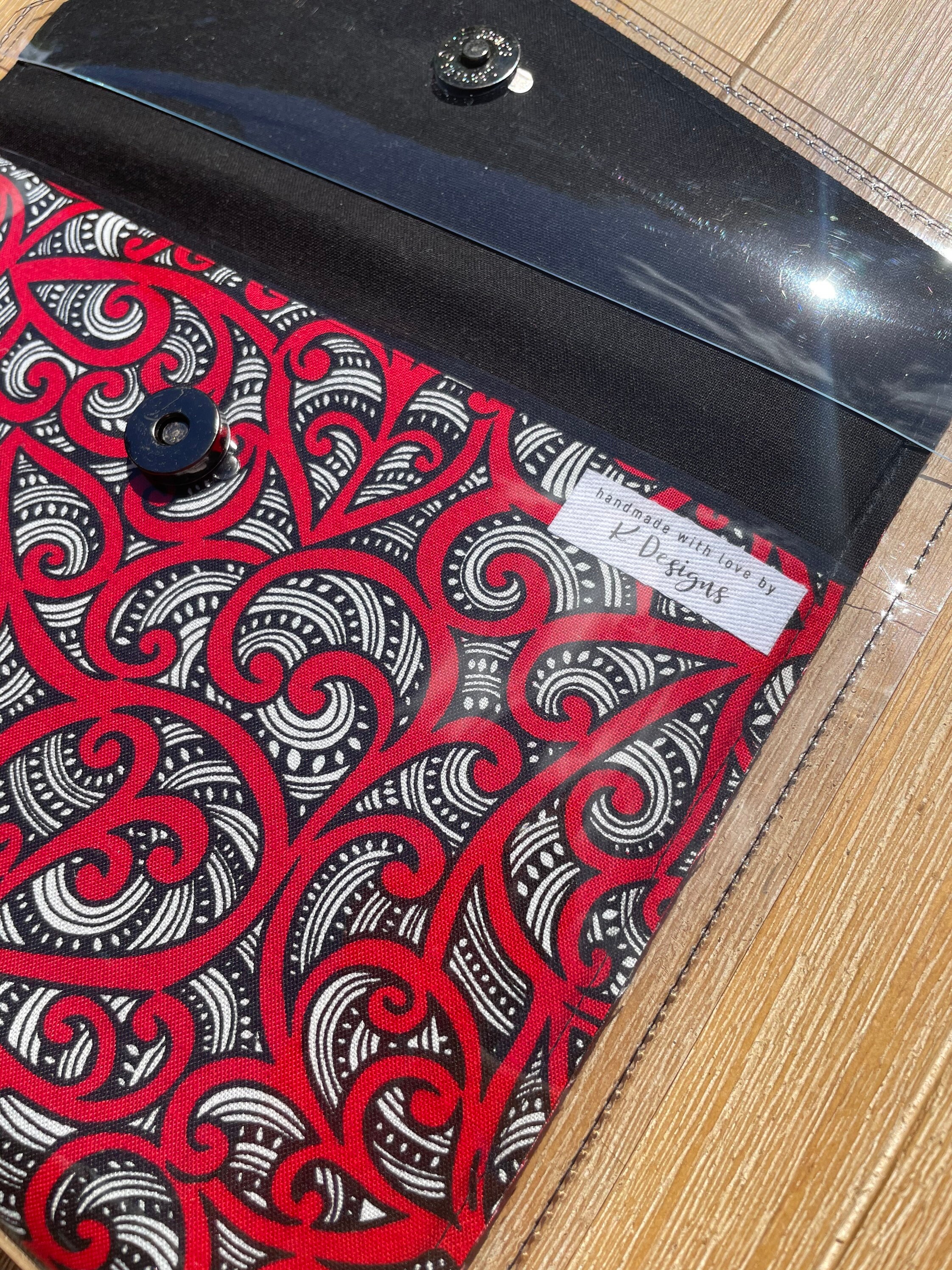 PVC Clutch Tribal Red Masi Tapa Print Purse Bag Evening | Etsy