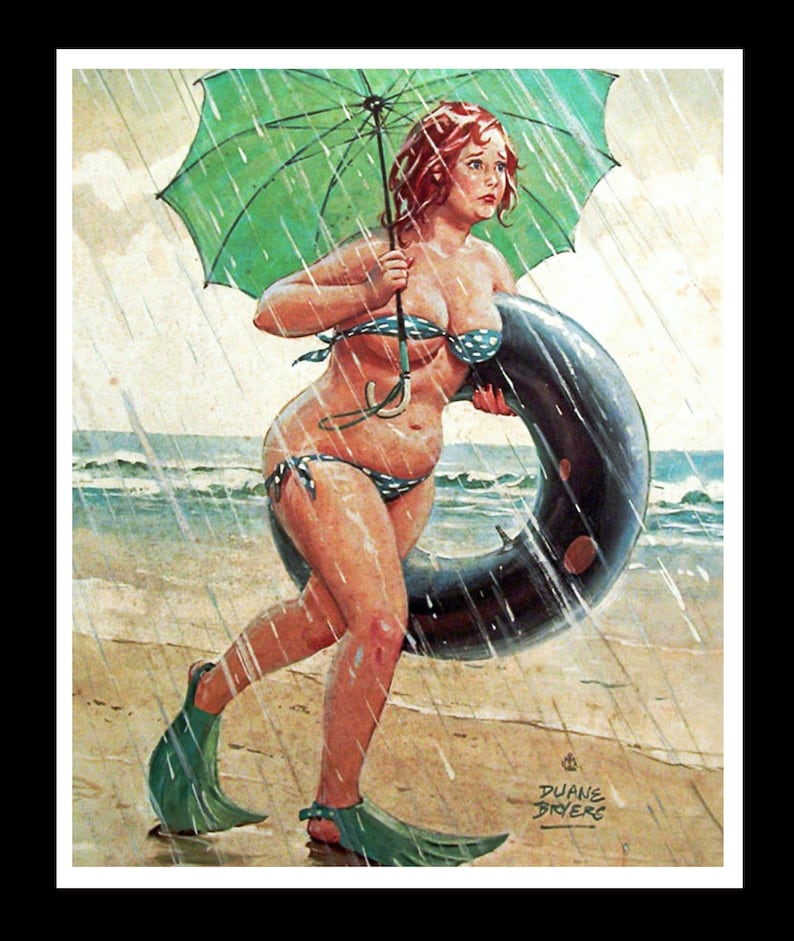 Busty Vintage Hilda Pin up Bikini Girl Tubing at Beach in the - Etsy Australia