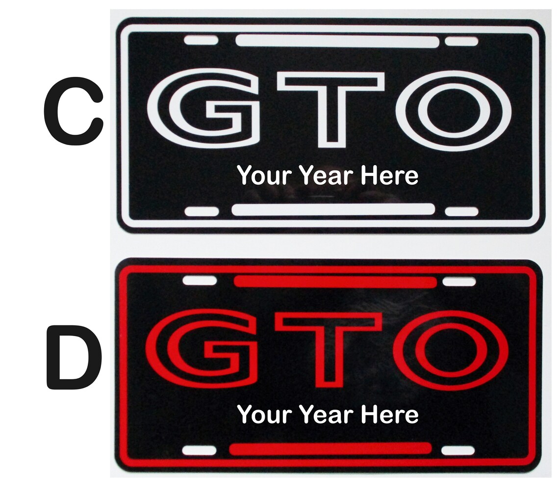 Pontiac GTO 1964 to 1974 License Plate Tin Sign Mount on Your - Etsy