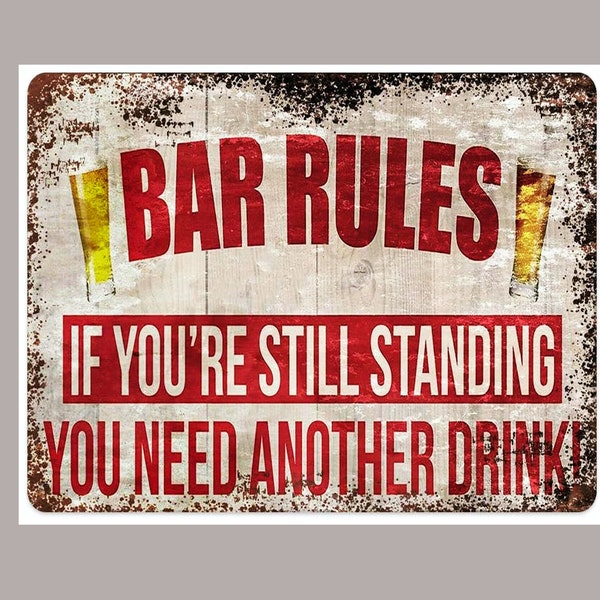 Bar Rules Sign - Etsy