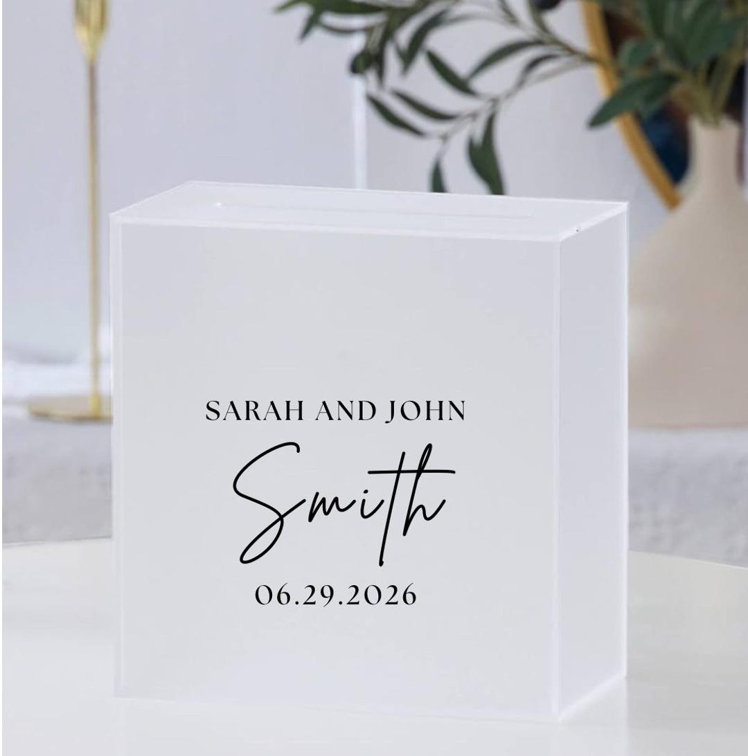 Customized Acrylic Wedding Card Box: Reception Well Wishes - Etsy