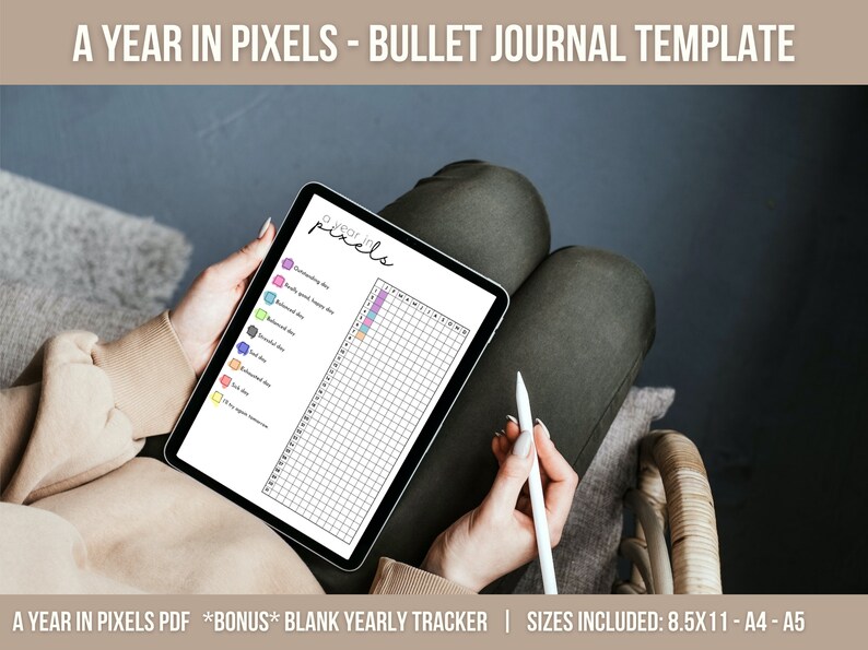 Instant Download | Printable Planner Insert - Year in Pixels | Habit ...