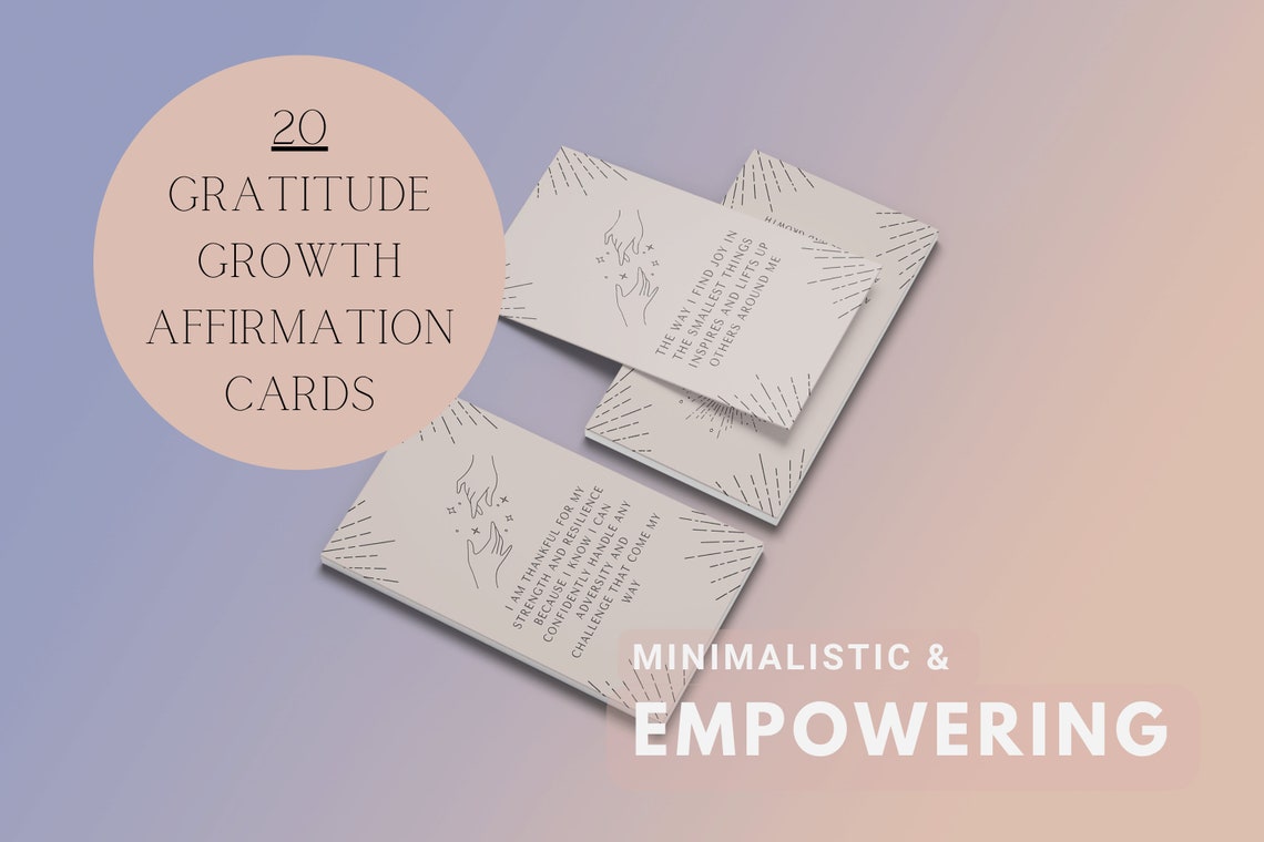 Elevate Your Journey of Gratitude With 25 Empowering Gratitude Growth Affirmation Cards - Etsy