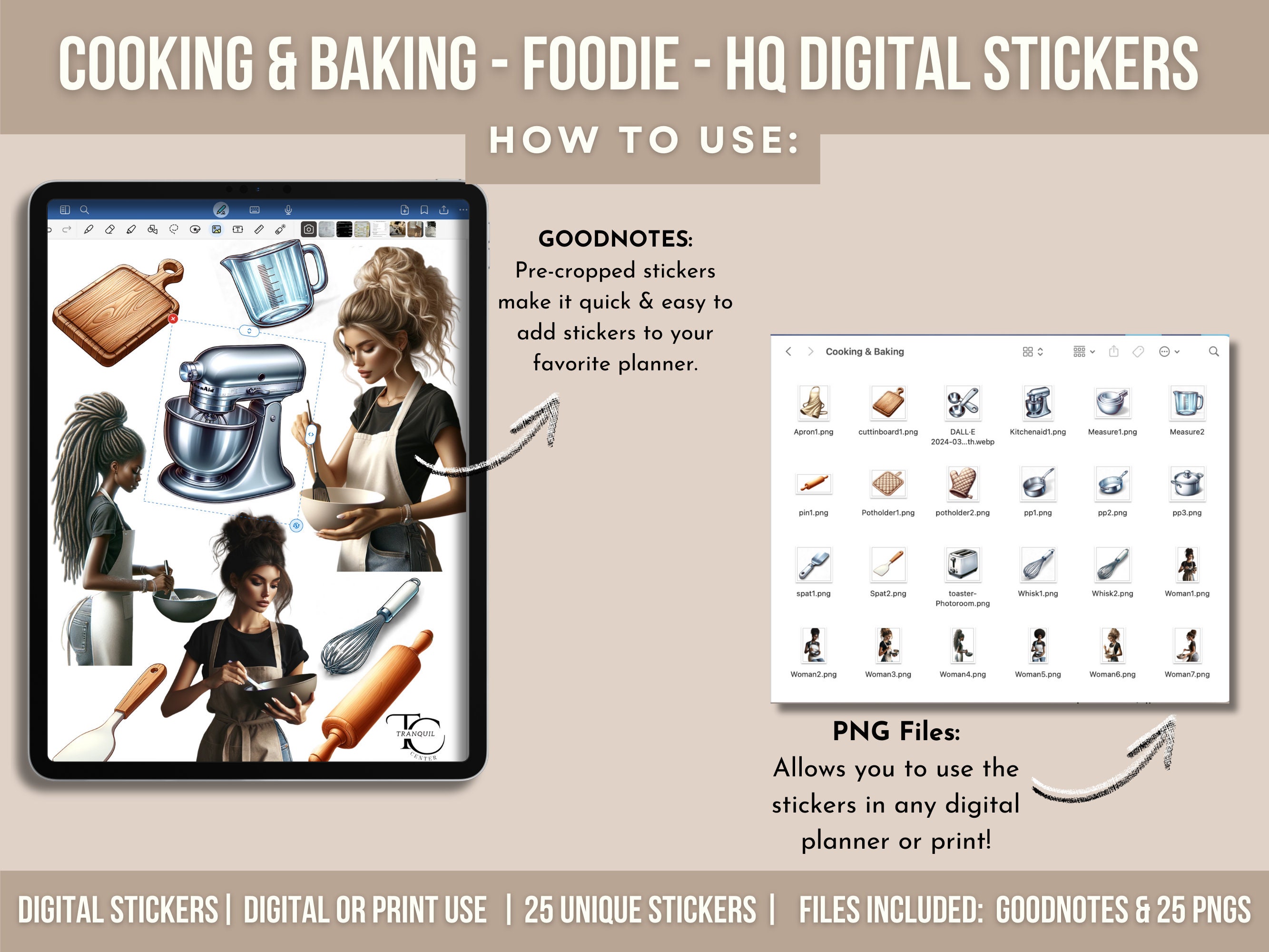 Goodnotes Stickers Foodie Printable Planner Sticker Goodnotes Stickers ...