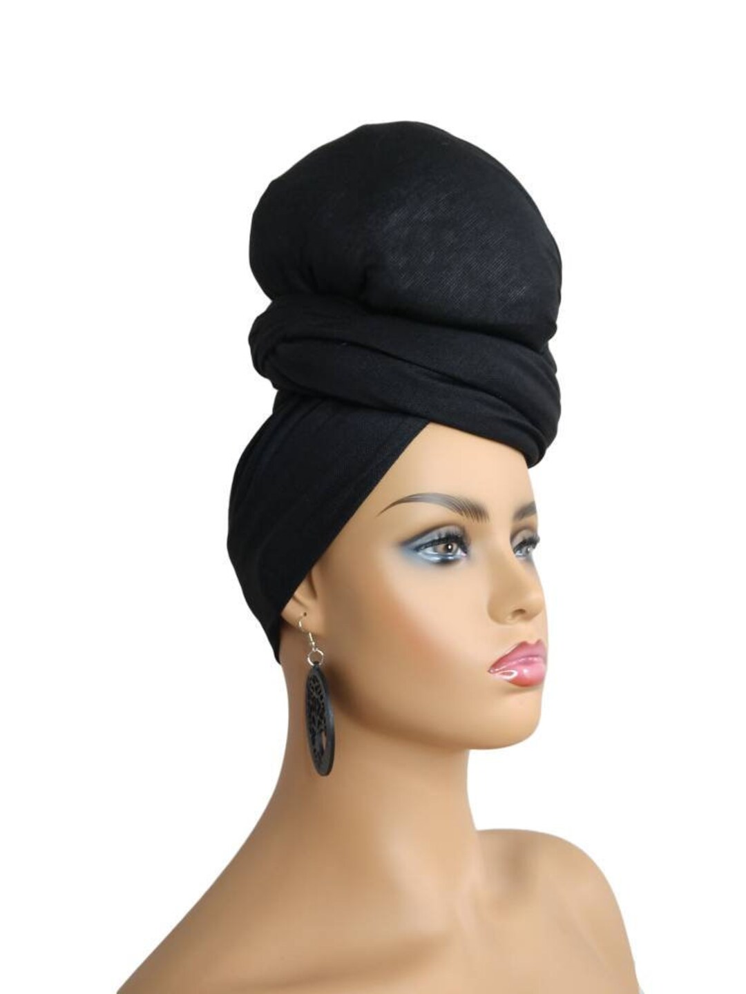 Black Stretch Head Wrap Unisex Stretch Knit Headwrap Locs - Etsy