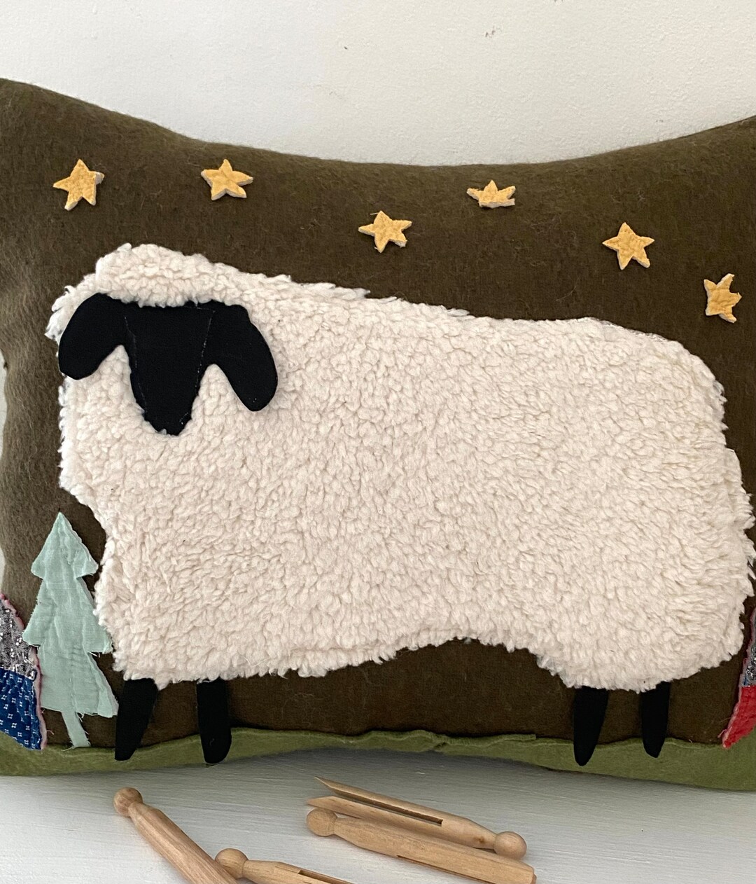 Primitive/vintage/woolly Sheep/wool Felt/pillow - Etsy