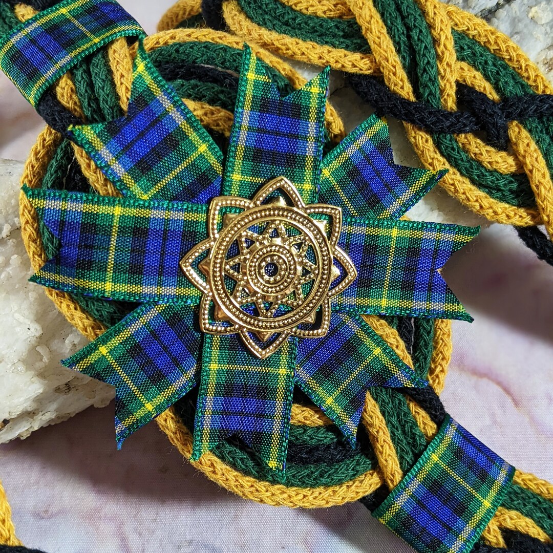 Tartan and Cotton Handfasting Ribbon Gordon Tartan Six Strand ...