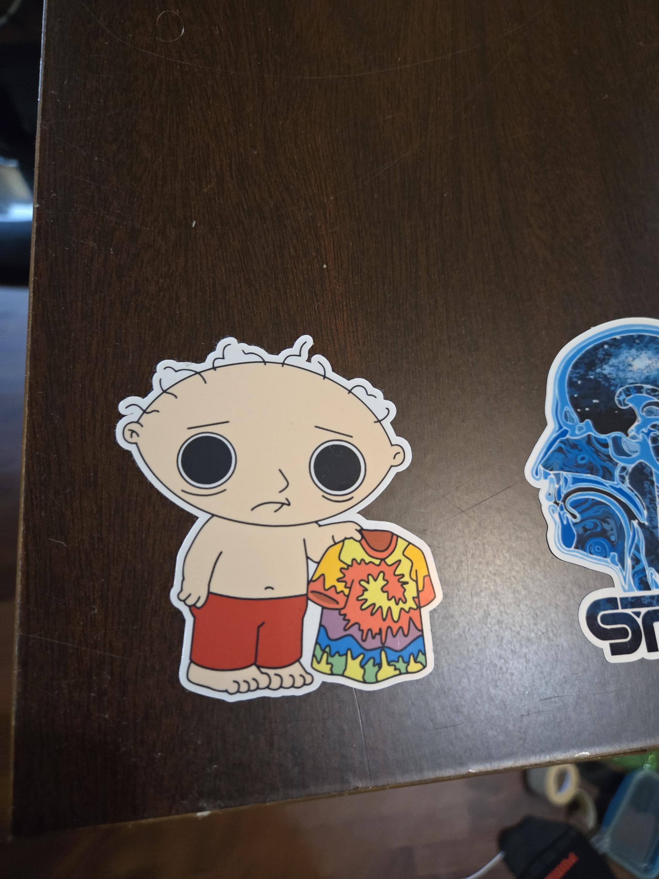 Family Guy Stewie Tie-dye 3" Laminated Vinyl Sticker - Etsy