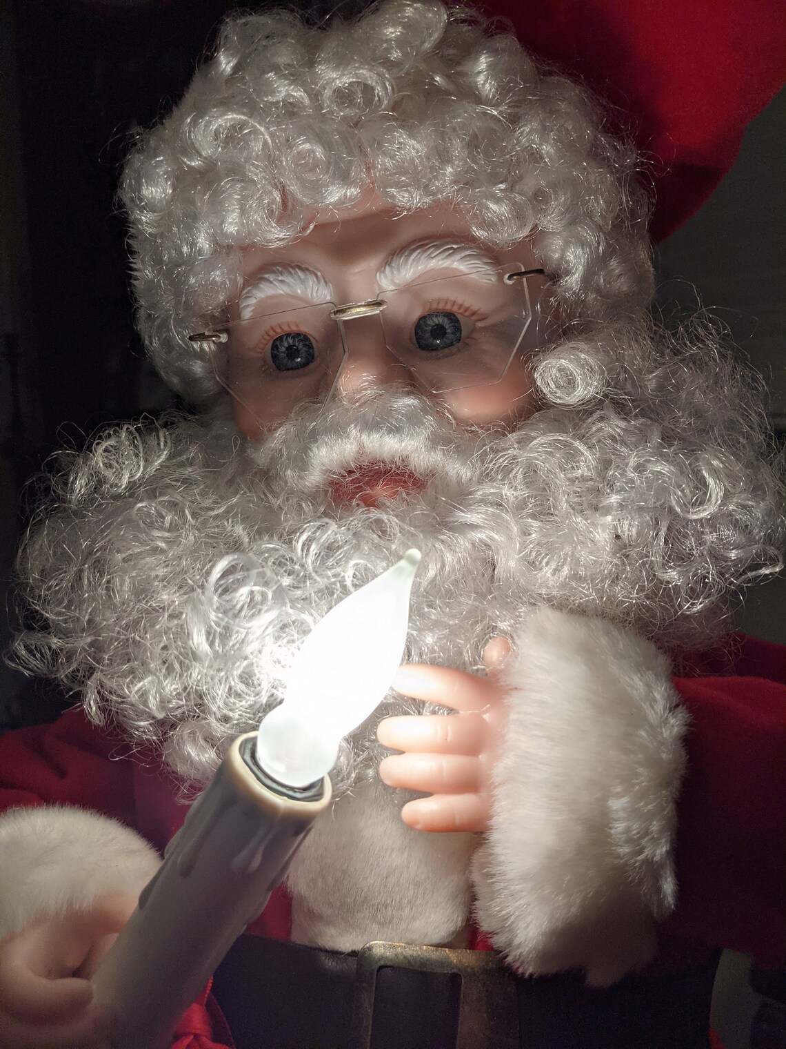 LARGE 24" Animated Santa, Santa's Best -arm & Head Move- Posable ...