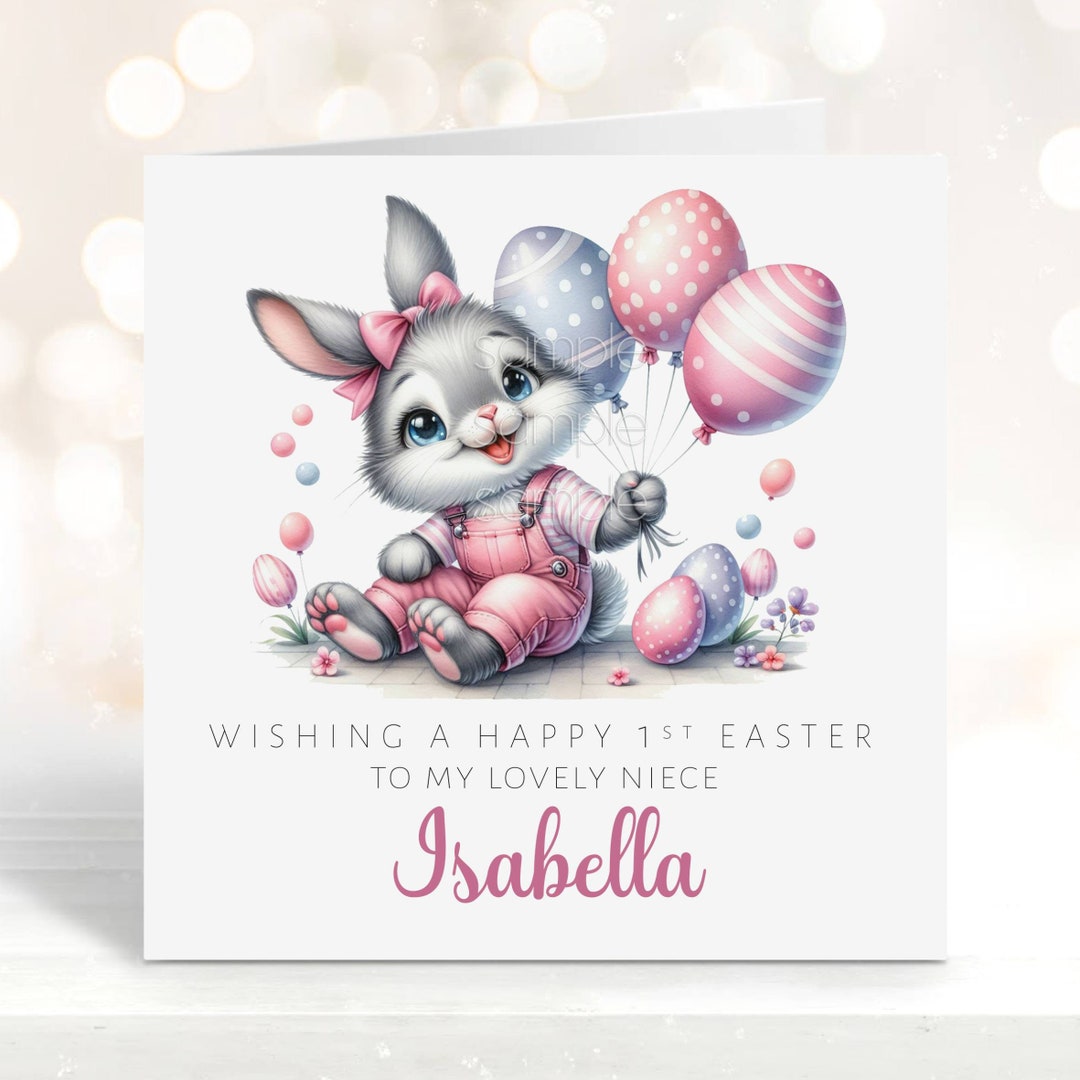 Happy 1st Easter Card for Granddaughter, Personalized Baby Girl Easter ...