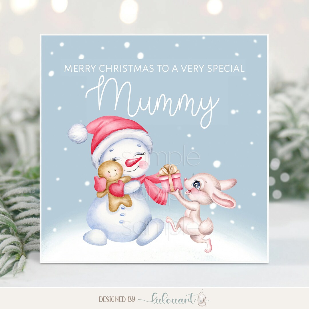 Seasons Blessings for Mummy, Custom Christmas Card With Cute Hand ...