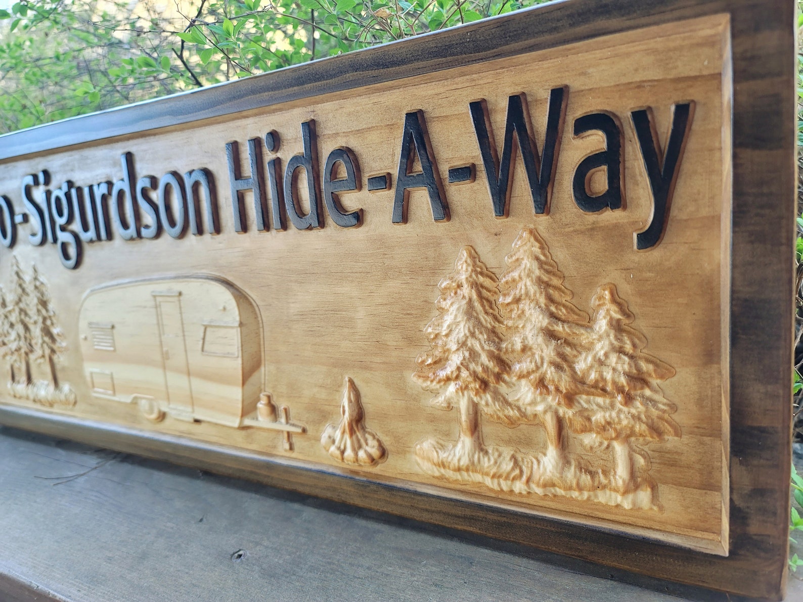 Camping Fire Trees Cabin Sign Personalized Custom Wood Sign - Etsy