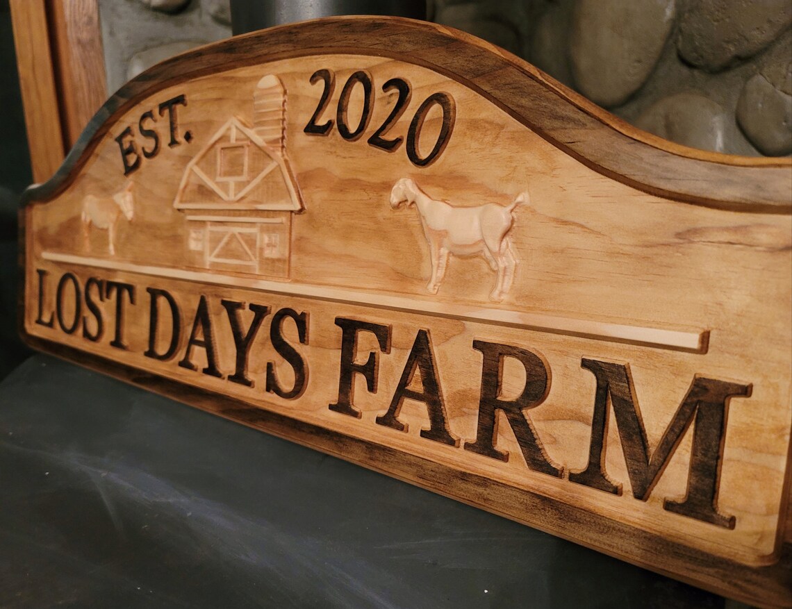 Farm Sign Personalized Established Family Name Sign Carved | Etsy