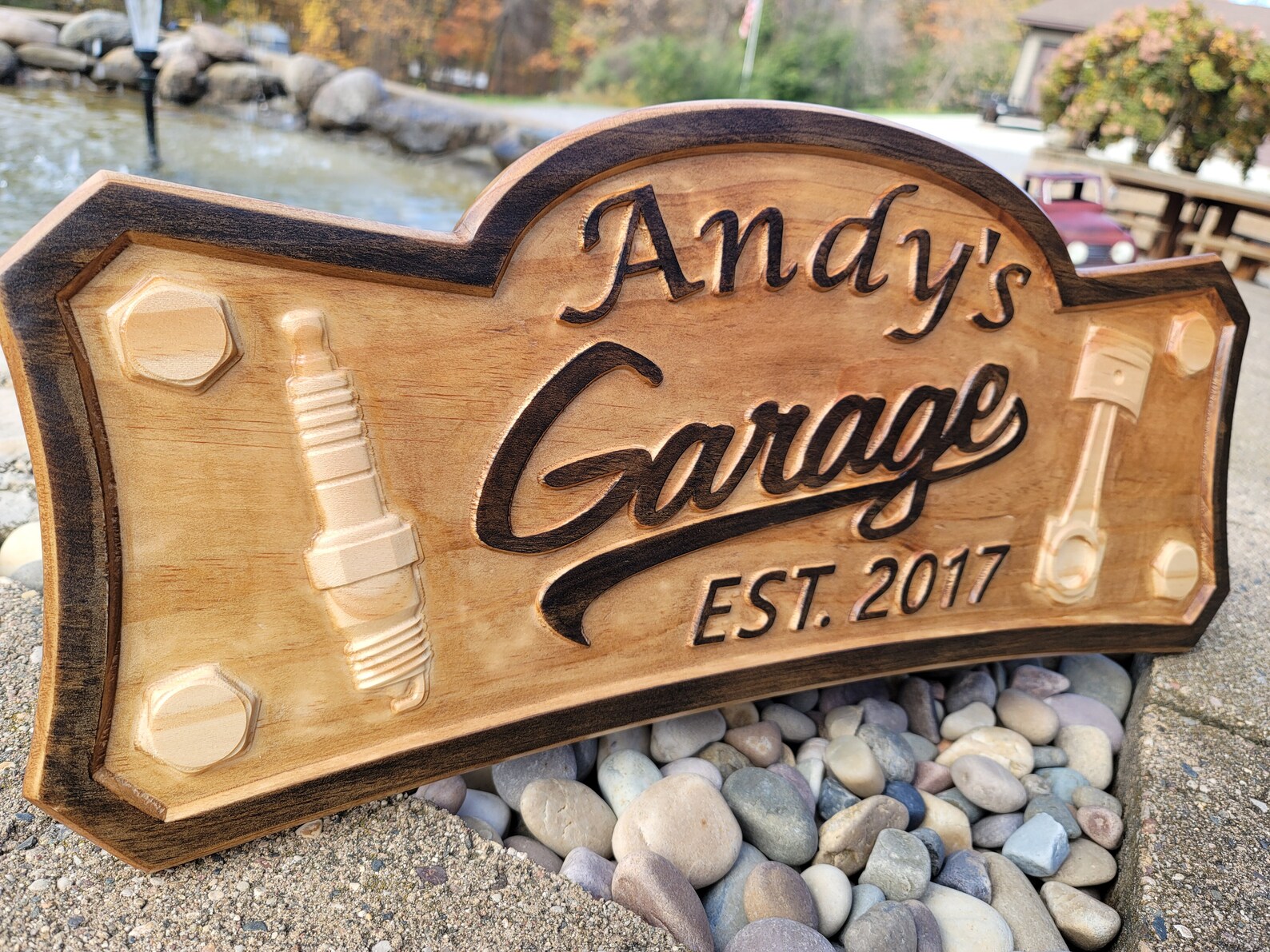 Personalized Garage Sign Shop Sign Established Personalized His ...