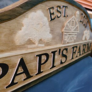 Farm Sign Personalized Established Family Name Sign Carved Wooden Last ...