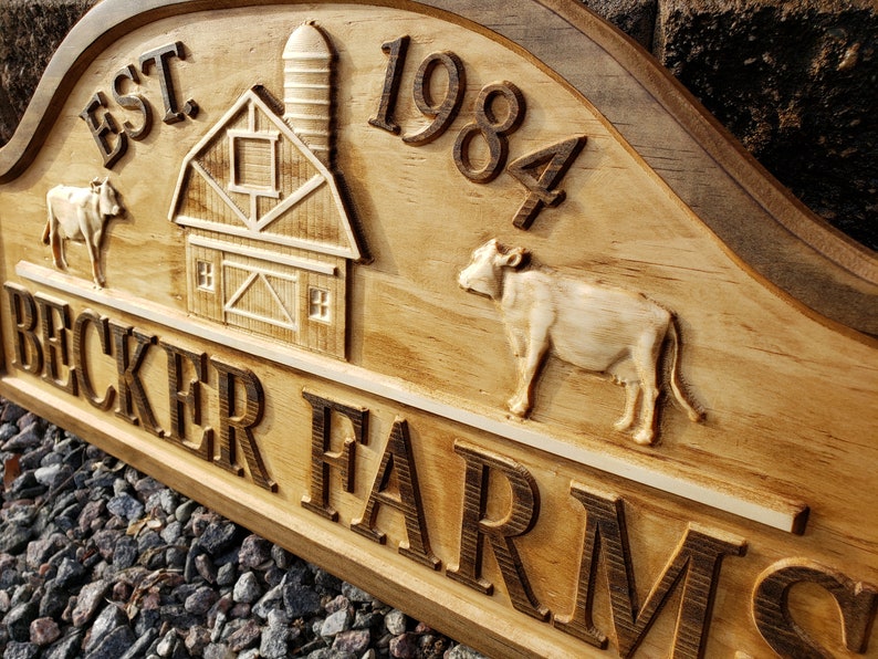 Farm Sign Personalized Established Family Name Sign Carved Wooden Last ...