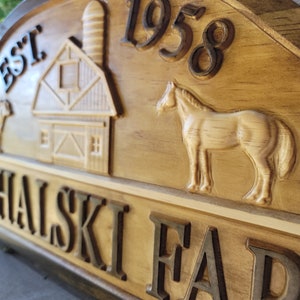 Farm Sign Personalized Established Family Name Sign Carved Wooden Last ...