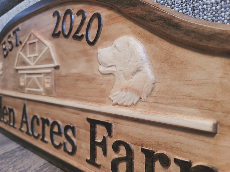 Farm Sign Personalized Established Family Name Sign Carved | Etsy