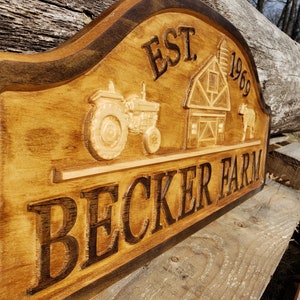 Farm Sign Personalized Established Family Name Sign Carved Wooden Last ...