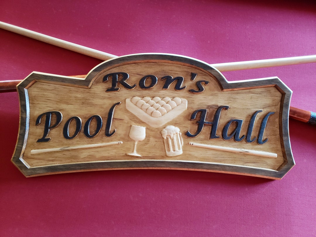 Personalized Billiard Pool Cue Sign Wine Established His Birthday ...