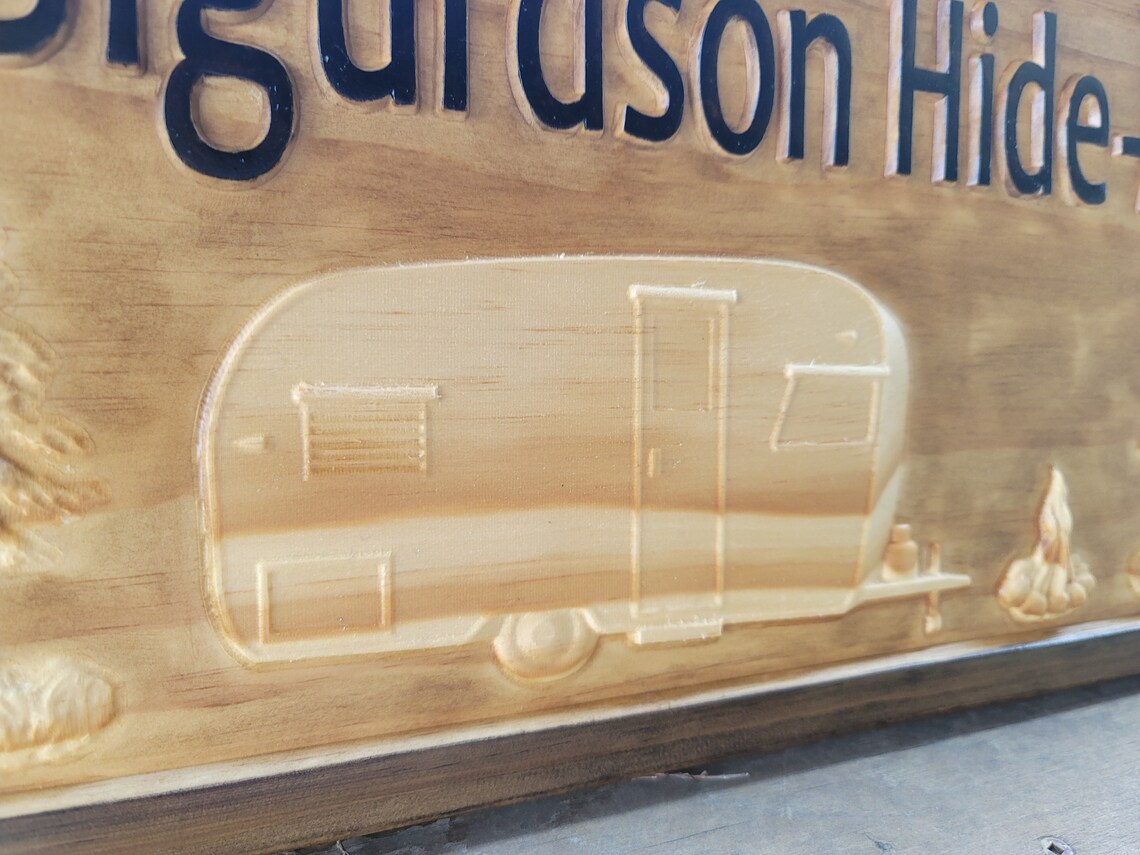 Camping Fire Trees Cabin Sign Personalized Custom Wood Sign - Etsy