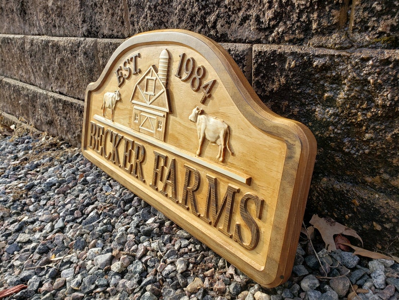 Farm Sign Personalized Established Family Name Sign Carved - Etsy