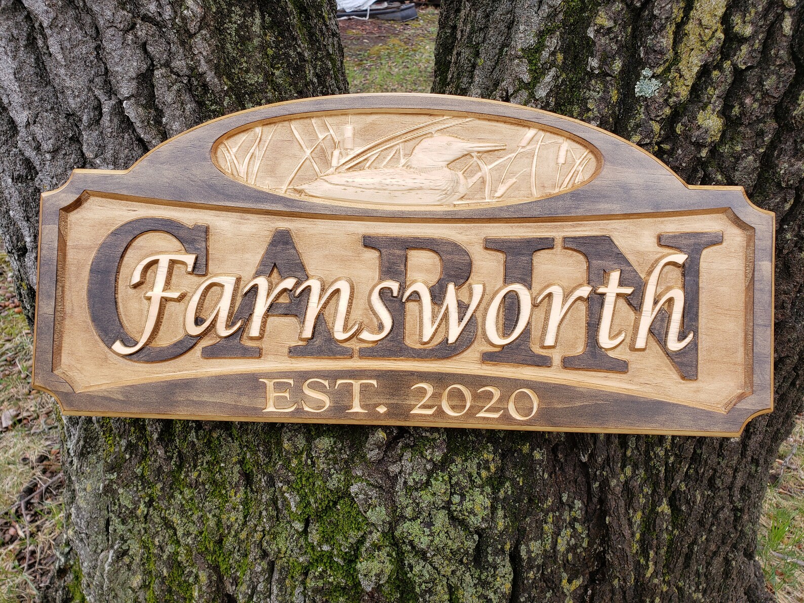 Cabin Sign Personalized Lakehome Family Name Sign Carved | Etsy