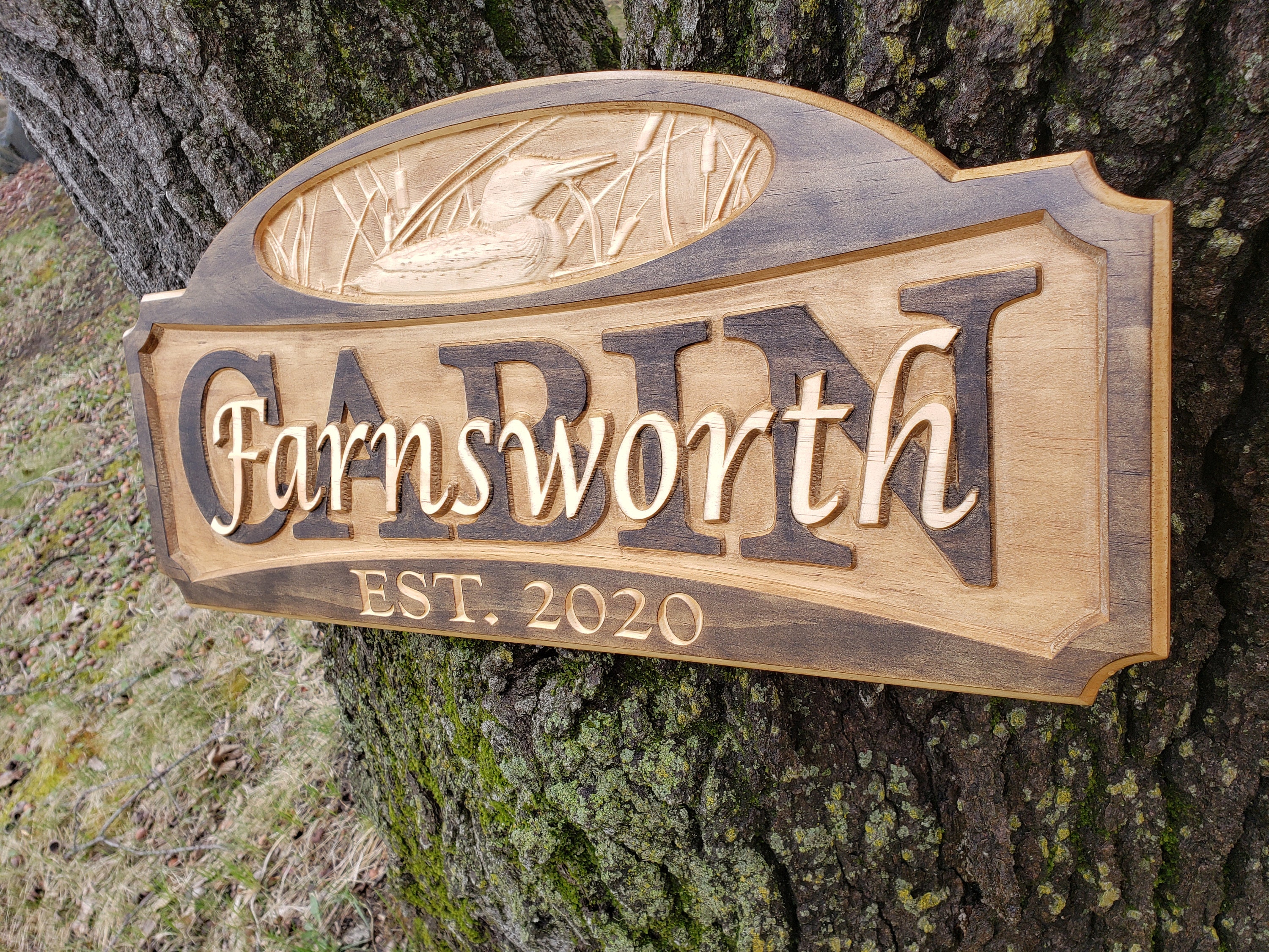 Cabin Sign Personalized Lakehome Family Name Sign Carved | Etsy