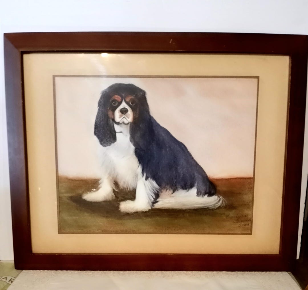 Original Watercolor and Pastel Painting of Cavalier King Charles ...