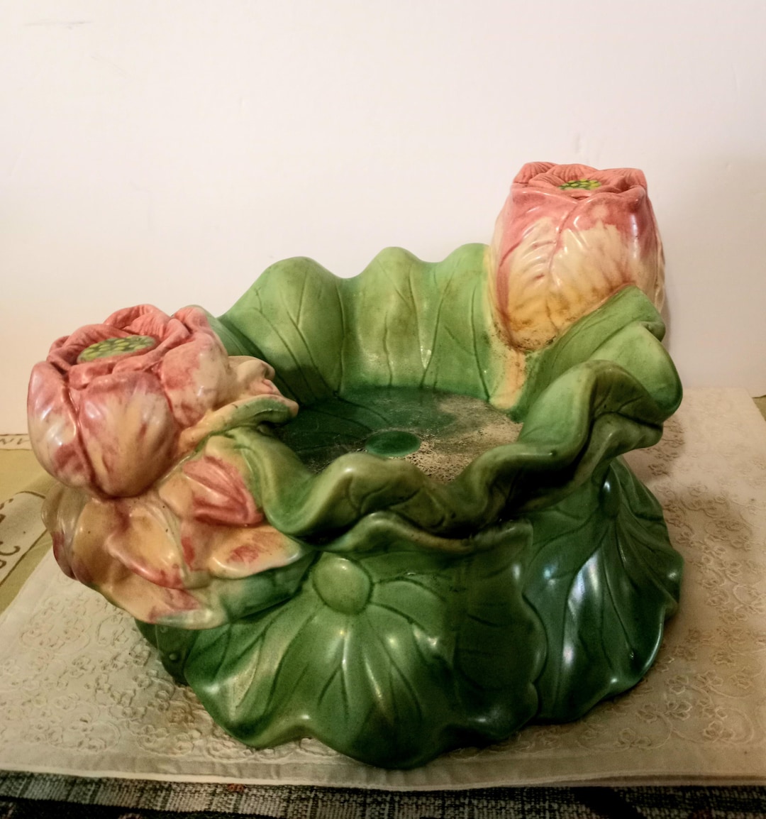 Vintage Carlton Ware Lotus Pottery Planter: Mid-century Majolica Decor ...