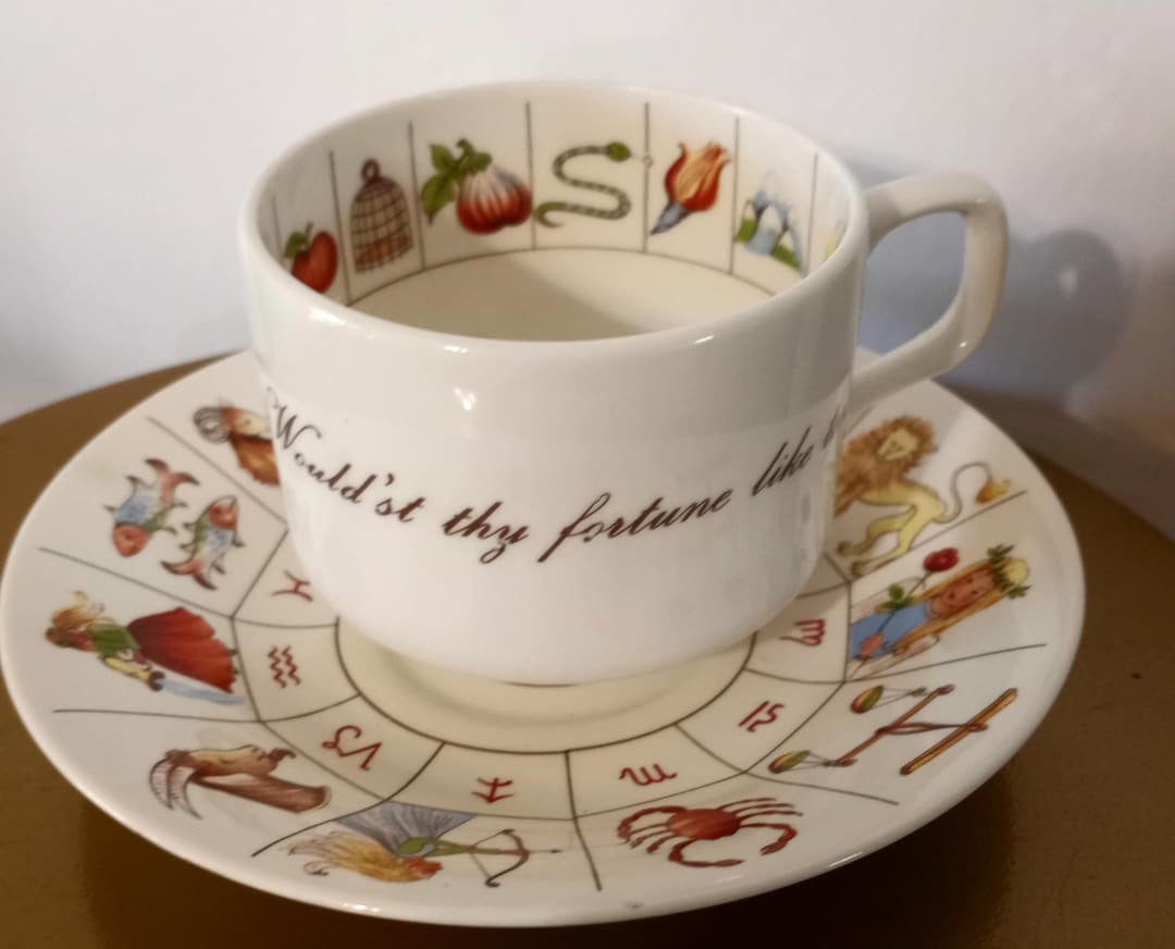 Vtg Royal Kendal Staffordshire Bone China Tea Leaf Reader Fortune ...