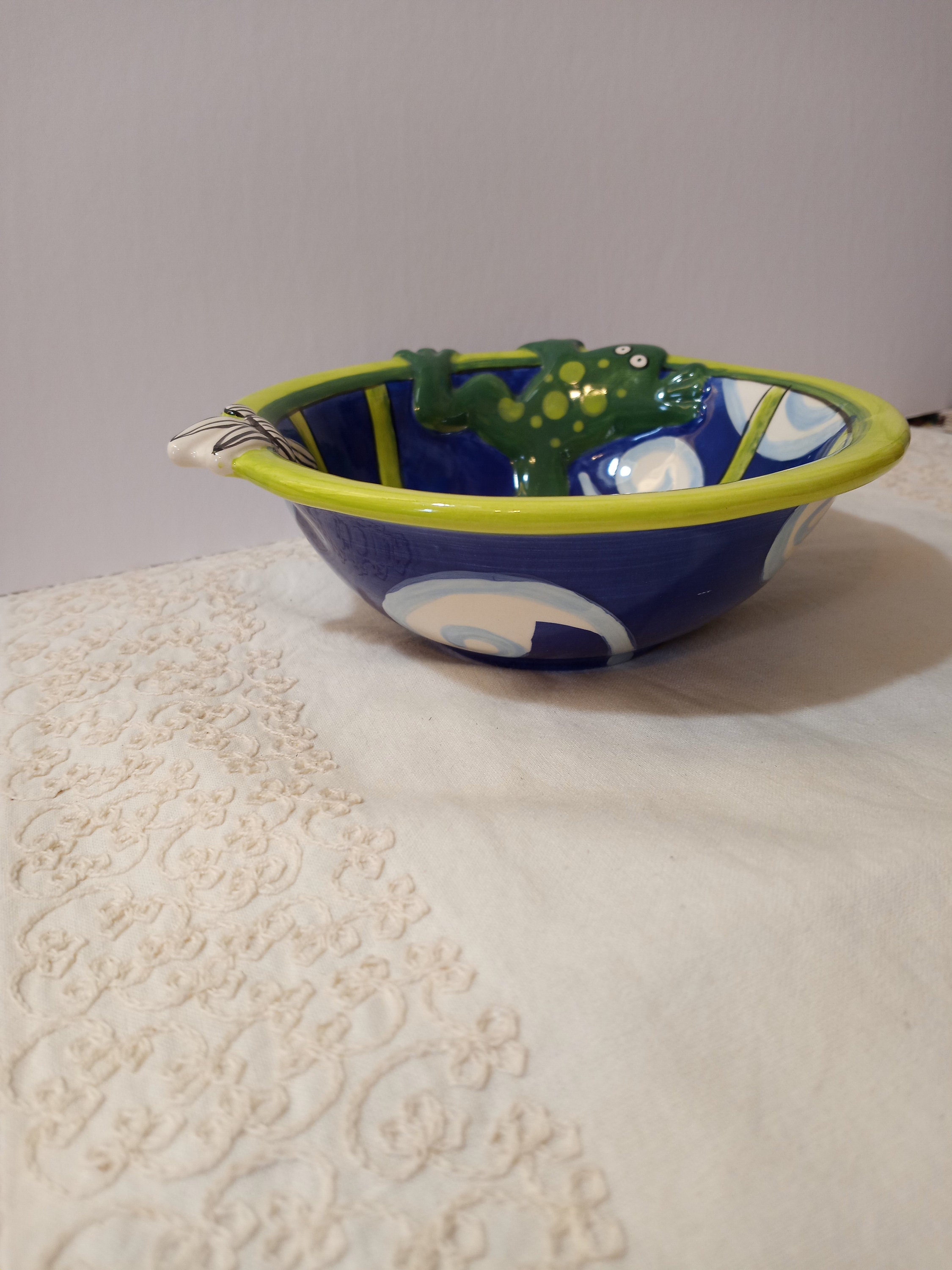 Artist Nicole Engblom Vtg Green Frog and Dragonfly - Etsy