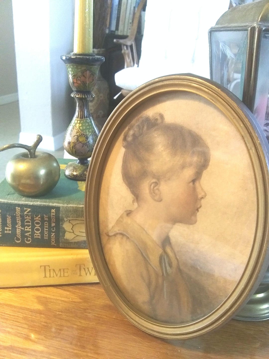 Antique Sydney Bell Lithograph: Framed Oval Portrait, 1930s - Etsy