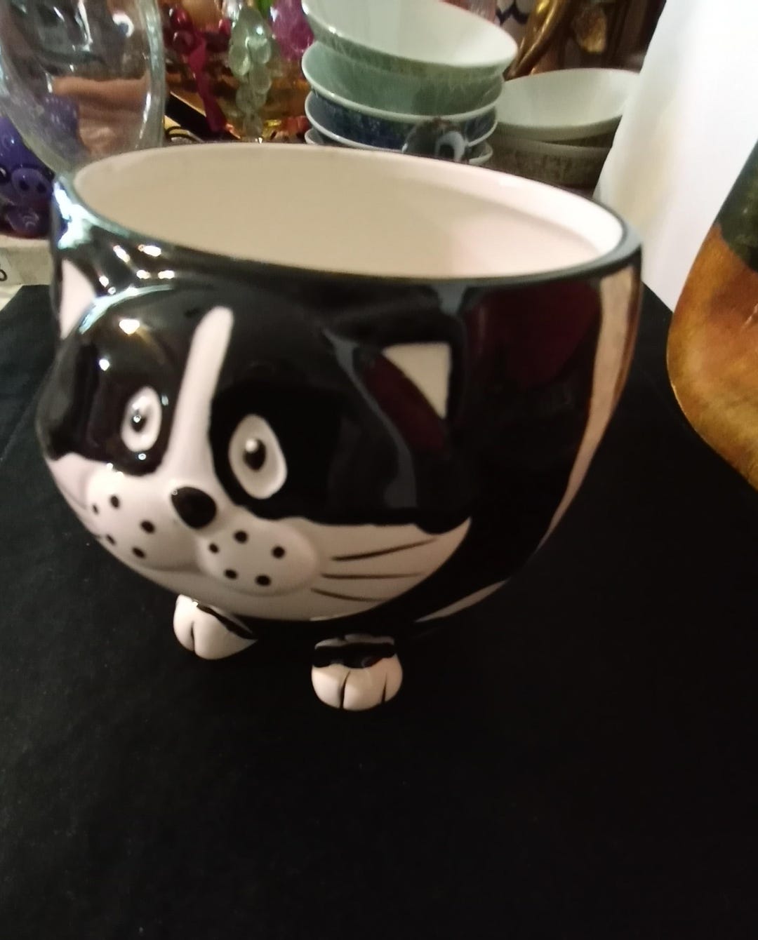 Vintage Pier One Ceramic Chubby Tabby Cat Mug - 1990s - Etsy