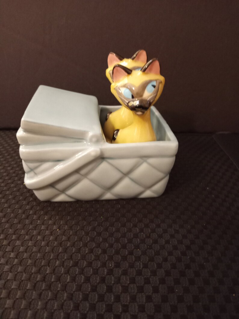 Rare Disney Ceramic Si & Am Siamese Cats From Lady and the - Etsy