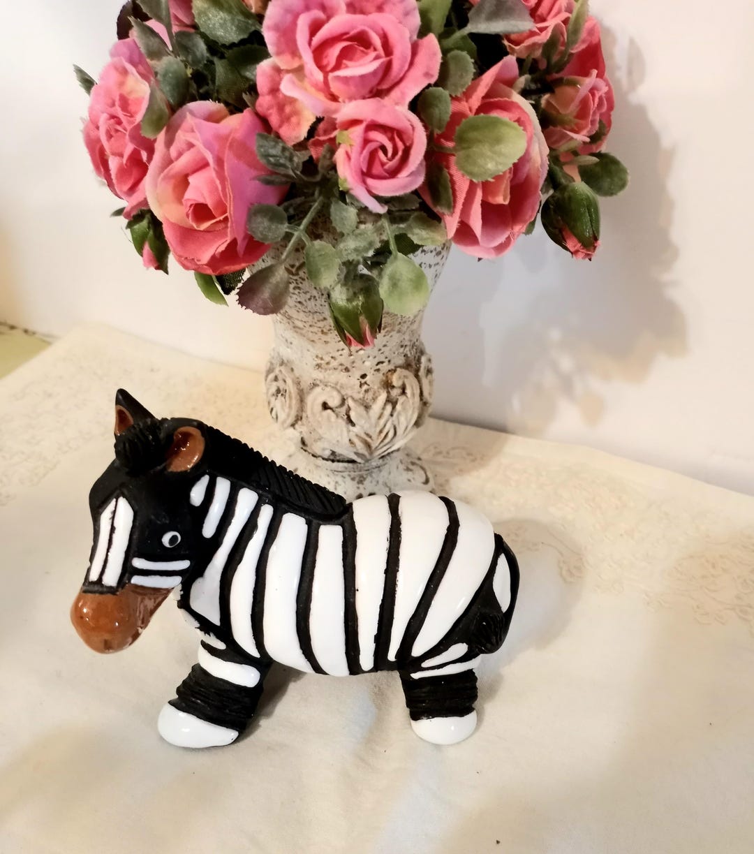 Vtg Casals of Peru Art Pottery Zebra Figurine, Glazed & Unglazed ...